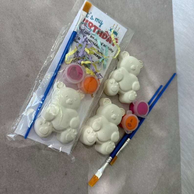 Paint Your Own Bear Magnet Craft Kit | Plaster Teddy Bear Painting ...