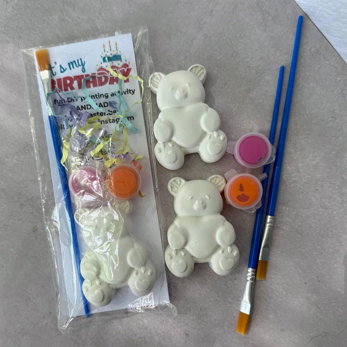 Paint Your Own Bear Magnet Craft Kit | Plaster Teddy Bear Painting ...