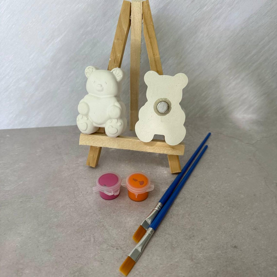 Paint Your Own Bear Magnet Craft Kit | Plaster Teddy Bear Painting ...