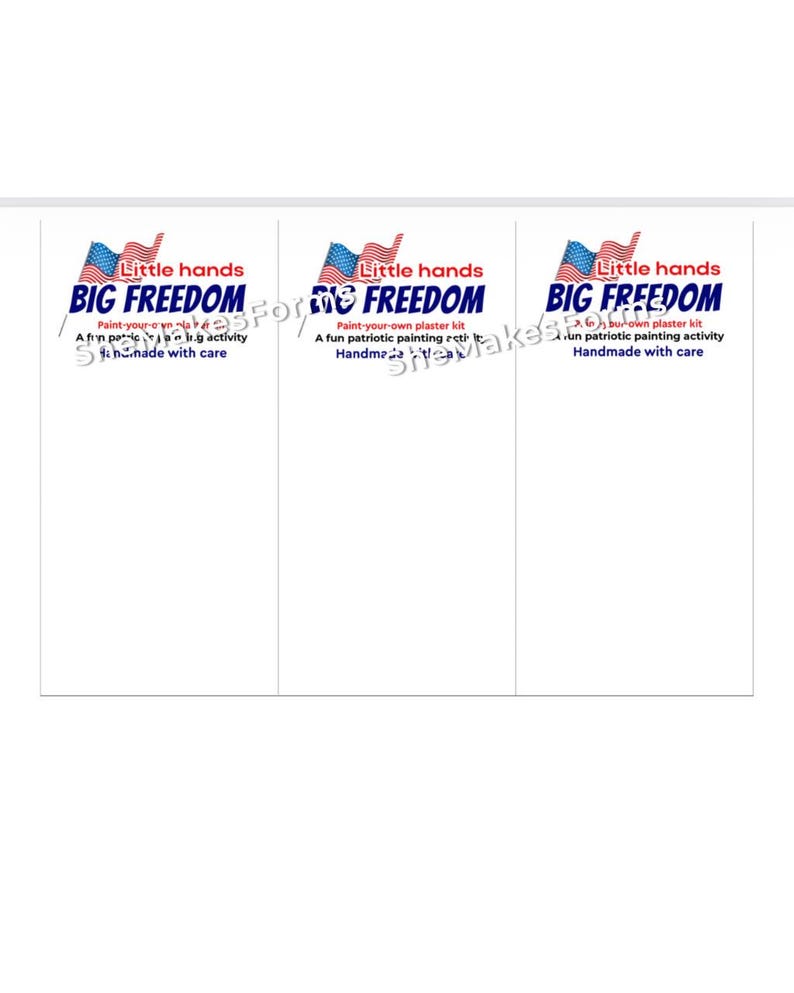 4th of July - Packaging Insert Cards for Plaster Paint Kits (printable ...