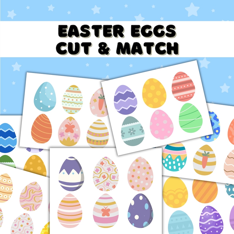 Easter Egg Matching Game Printable | Cut and Match for Kids | Preschool ...