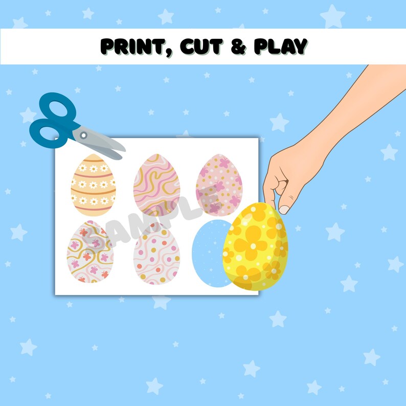 Easter Egg Matching Game Printable | Cut and Match for Kids | Preschool ...
