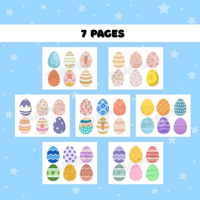 Easter Egg Matching Game Printable | Cut and Match for Kids | Preschool ...