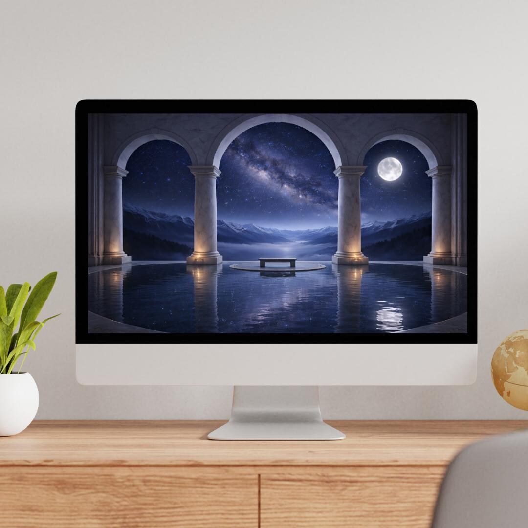 Moonlit Arches | Night Sky Fantasy Desktop Wallpaper Bundle (5-pack) - Etsy