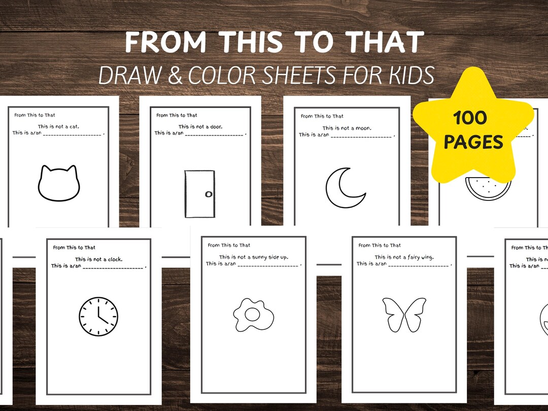 Creative Drawing Worksheets, From This to That, 100 Pages, Kids Art ...