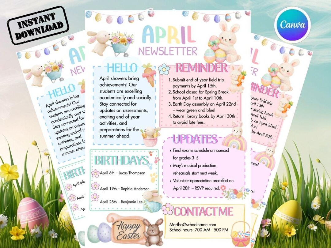 April Newsletter, PTO News, PTA, Teacher Classroom, Easter Day ...
