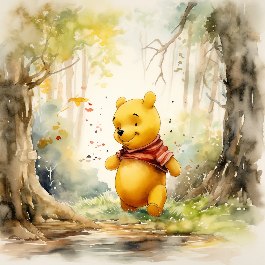 Winnie the Pooh Magical Forest Wall Art | Digital Download | Clip Art ...