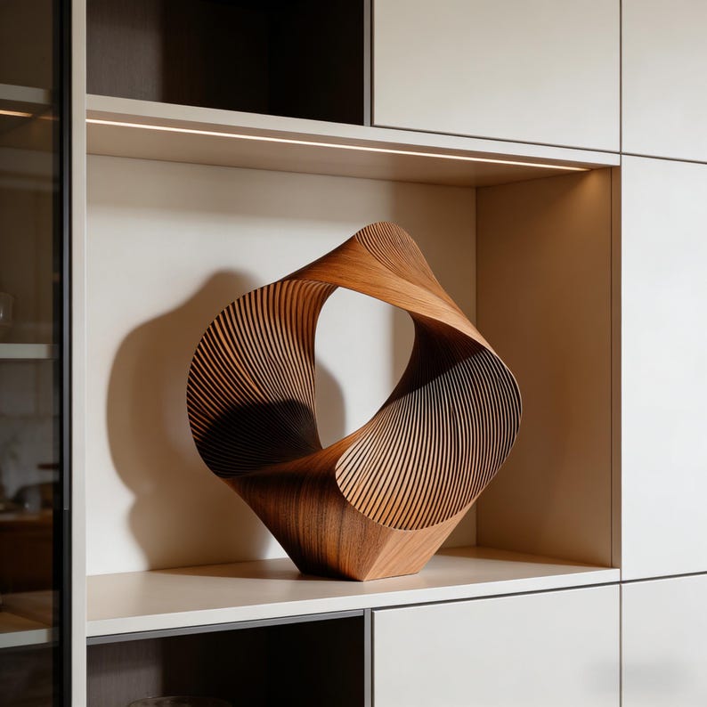 Handgemaakte abstracte sculptuur, modern decor van organische vloeibare ...