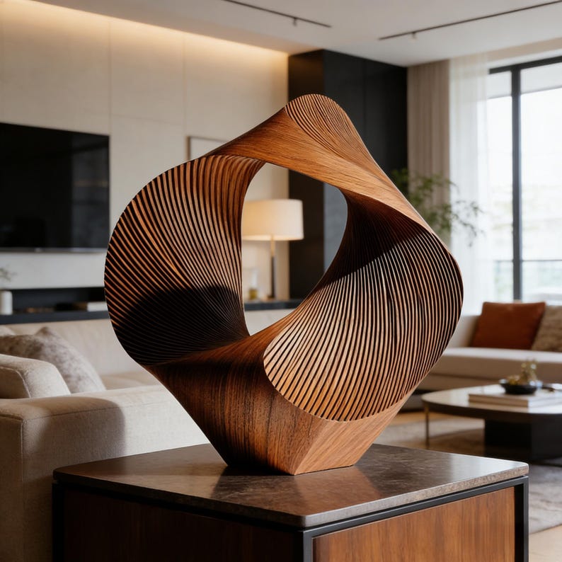 Handgemaakte abstracte sculptuur, modern decor van organische vloeibare ...
