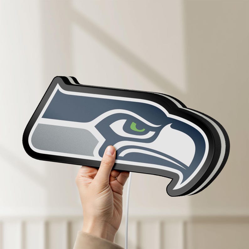 Seattle Seahawks LED Acrylic Team Sign Lamp, Dimmable Football Fan ...