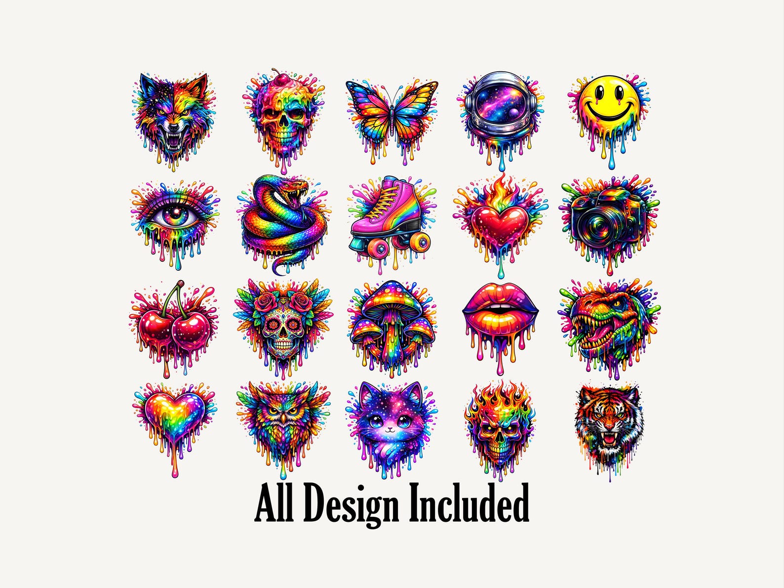 Colorful Drip Art PNG Bundle | Bold Paint Drip Graphics | Graffiti ...