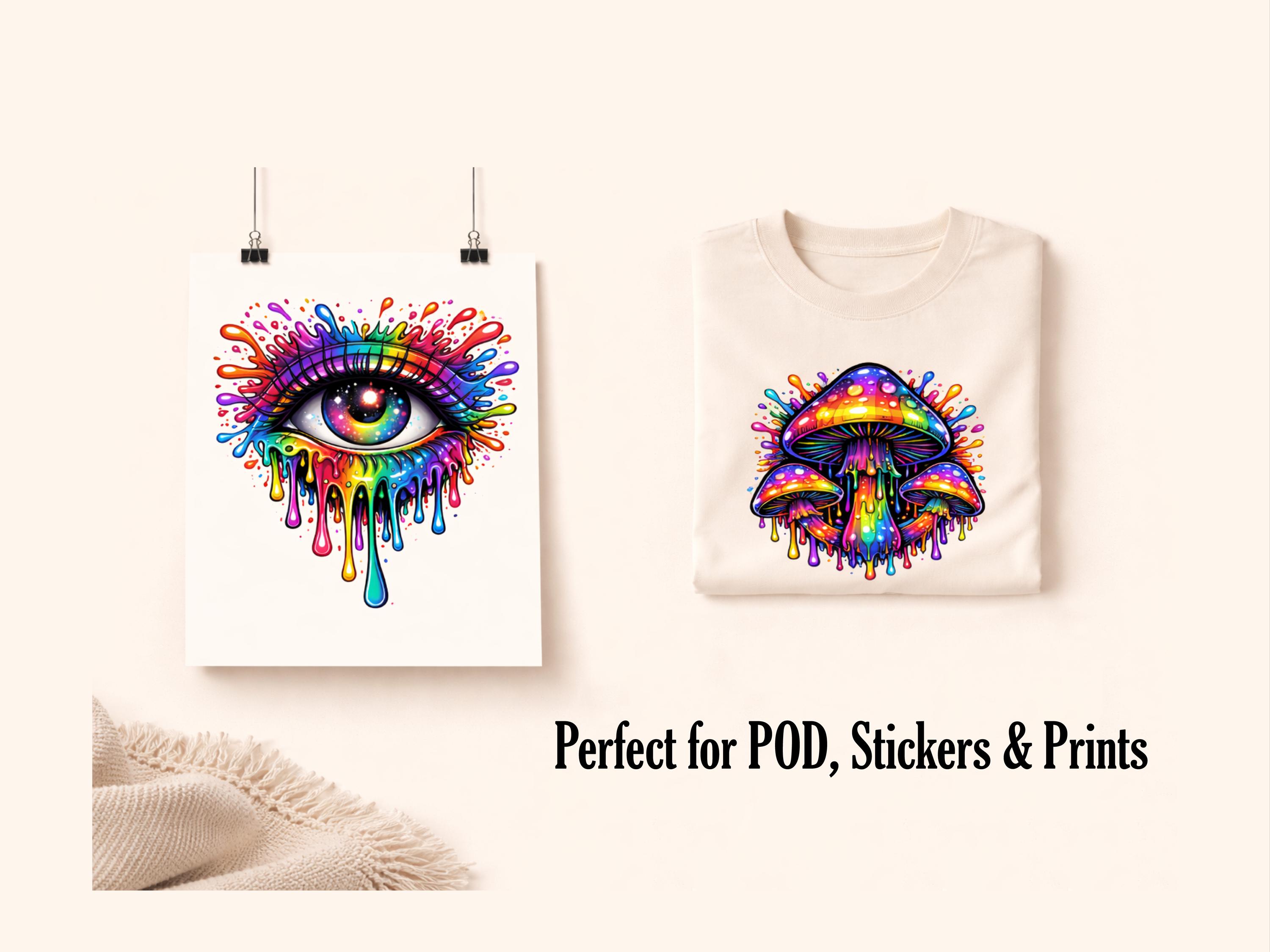 Colorful Drip Art PNG Bundle | 20 Bold Pop Art Illustrations | No Text ...