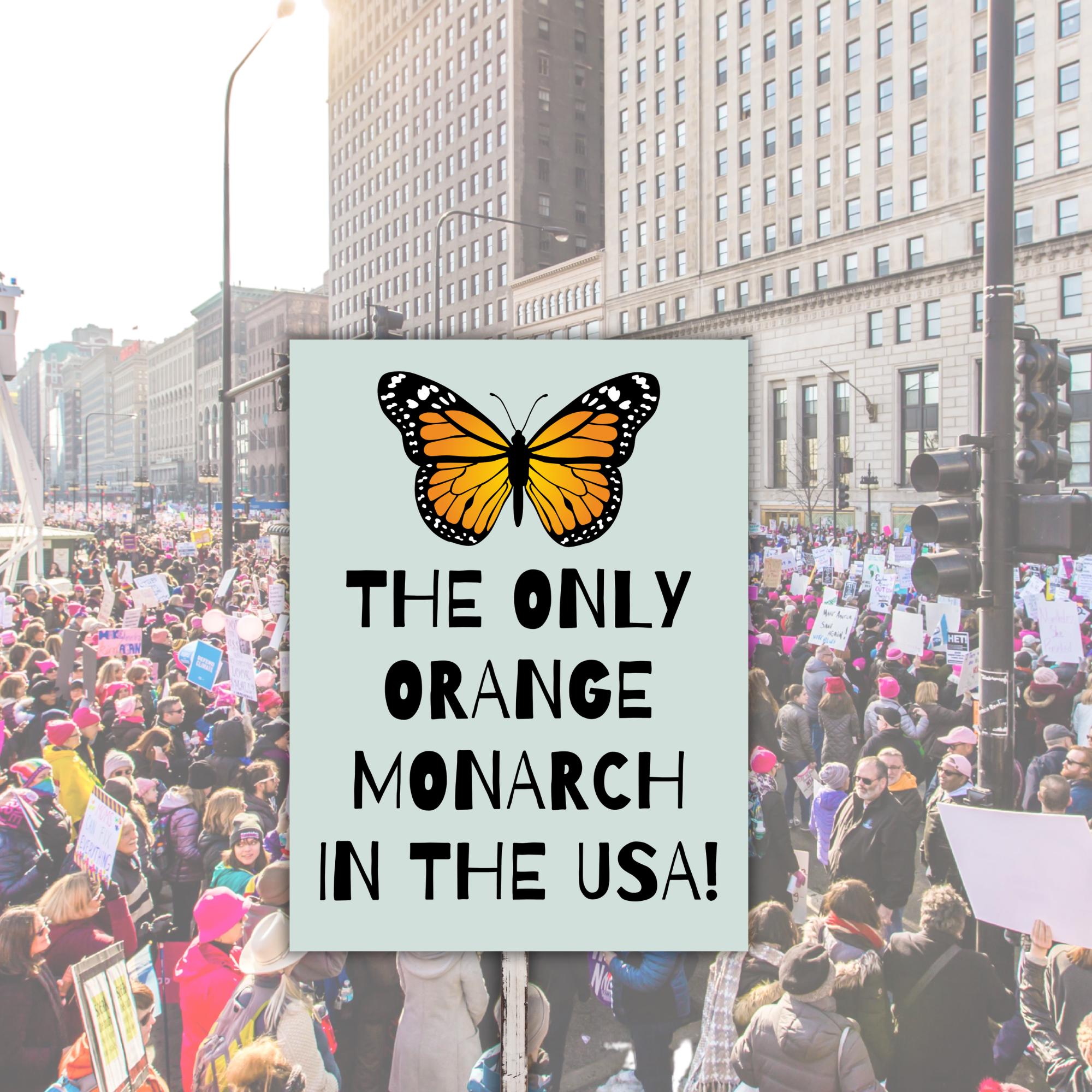 Anti Trump Protest Sign: Orange Monarch Butterfly (digital Download) - Etsy