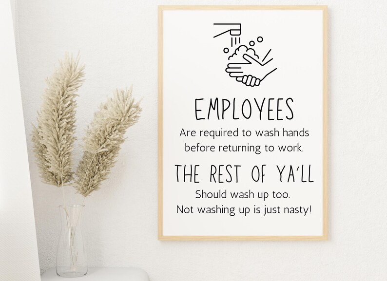 Employee Bathroom Washroom Sign Digital File You Print - Etsy