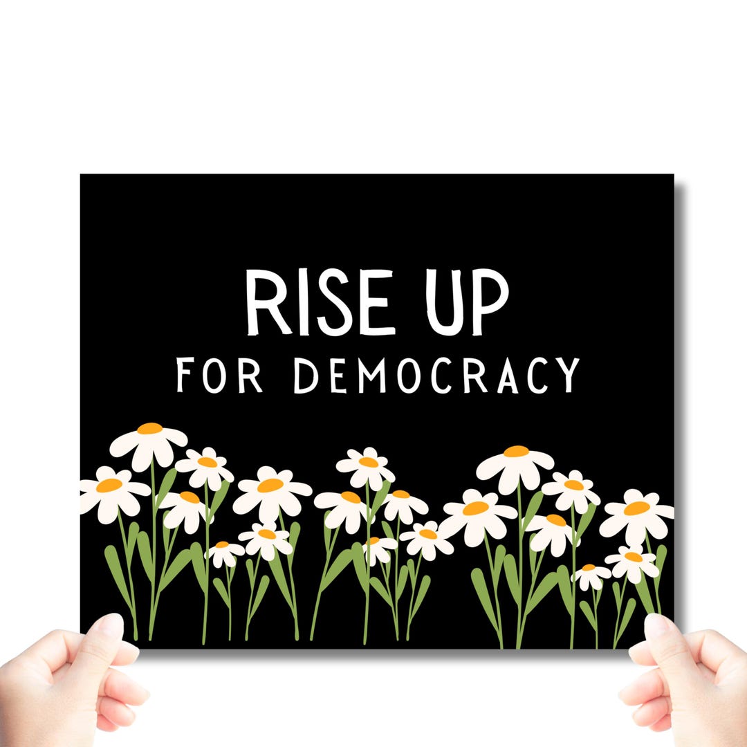 Printable Protest Poster Rise up for Democracy 50501 Protest Sign ...