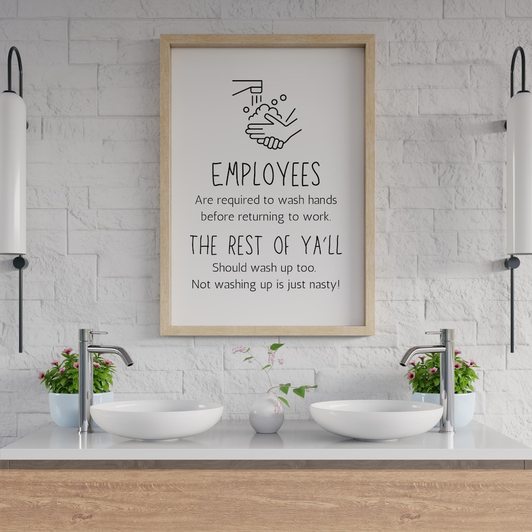 Employee Bathroom Washroom Sign Digital File You Print - Etsy