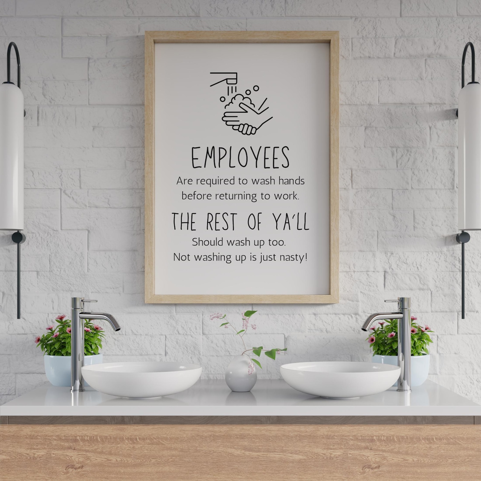 Employee Bathroom Washroom Sign Digital File You Print - Etsy