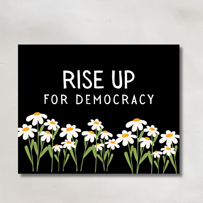 Printable Protest Poster Rise up for Democracy 50501 Protest Sign ...