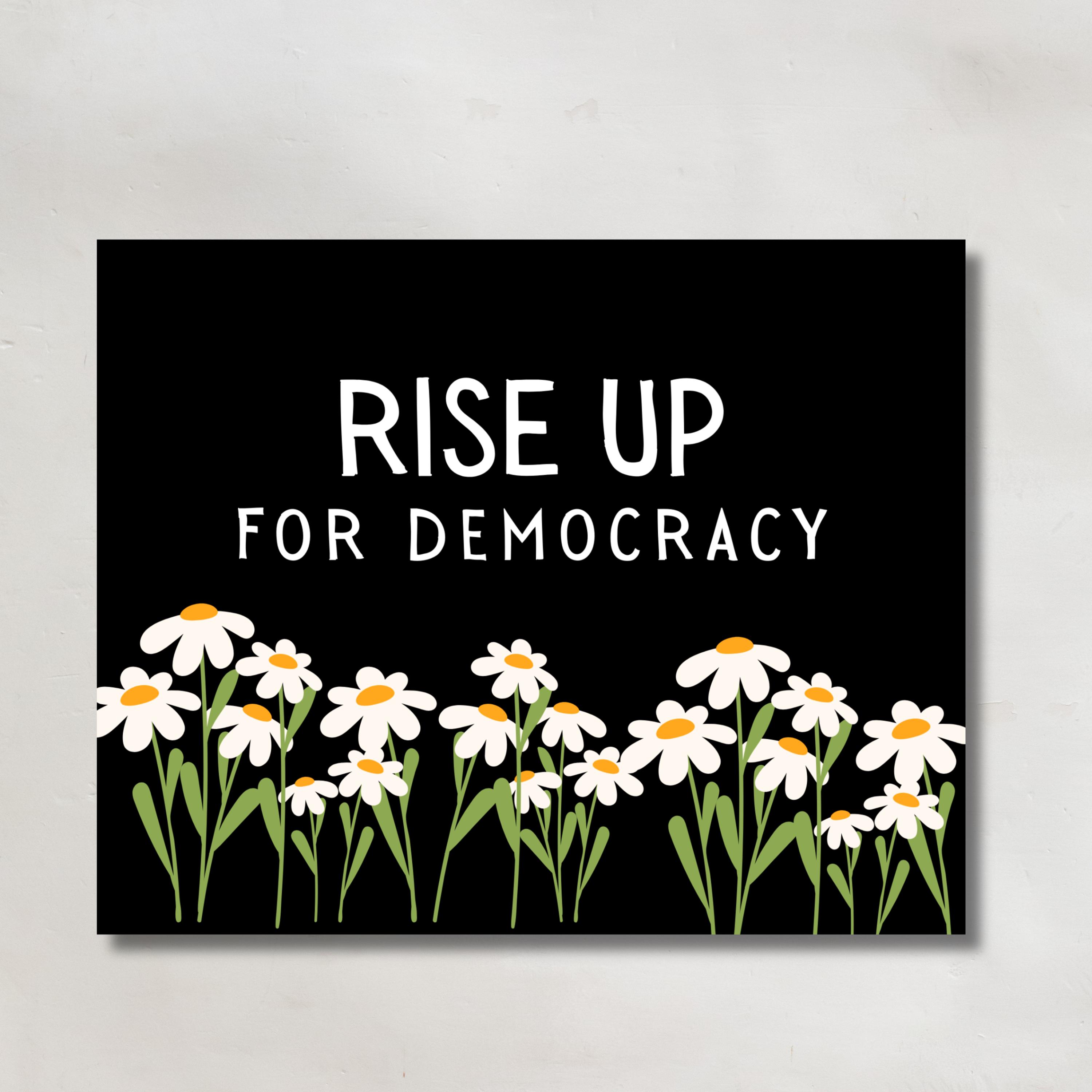 Printable Protest Poster Rise up for Democracy 50501 Protest Sign ...