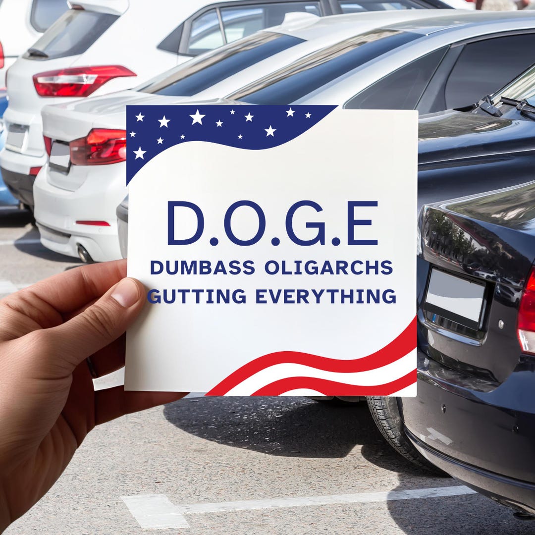 Anti DOGE Car Magnet - Funny Vehicle Bumper Sticker, Anti Trump, Stop D ...