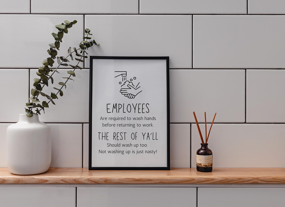 Employee Bathroom Washroom Sign Digital File You Print - Etsy