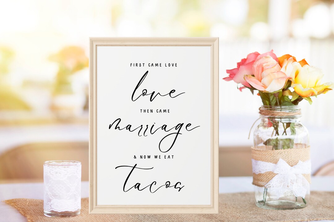 Printable Sign for Wedding Taco Truck - Taco Bar | Taco Sign for ...