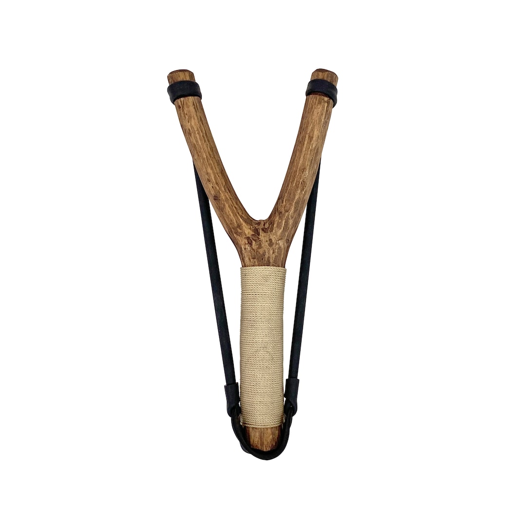 Walnut Finish, Hemp Grip Handmade Wooden Tree Branch Slingshot - Etsy