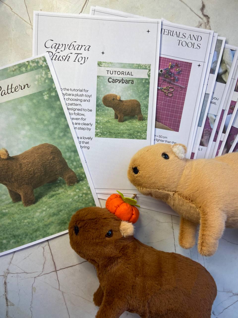 Capybara Sewing Pattern PDF Easy Plush Toy 25cm Beginner Tutorial With ...