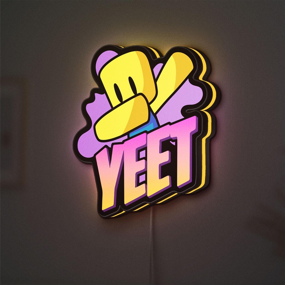 Roblox Yeet LED Lightbox, Gaming Room Night Light, Color Changing Sign ...
