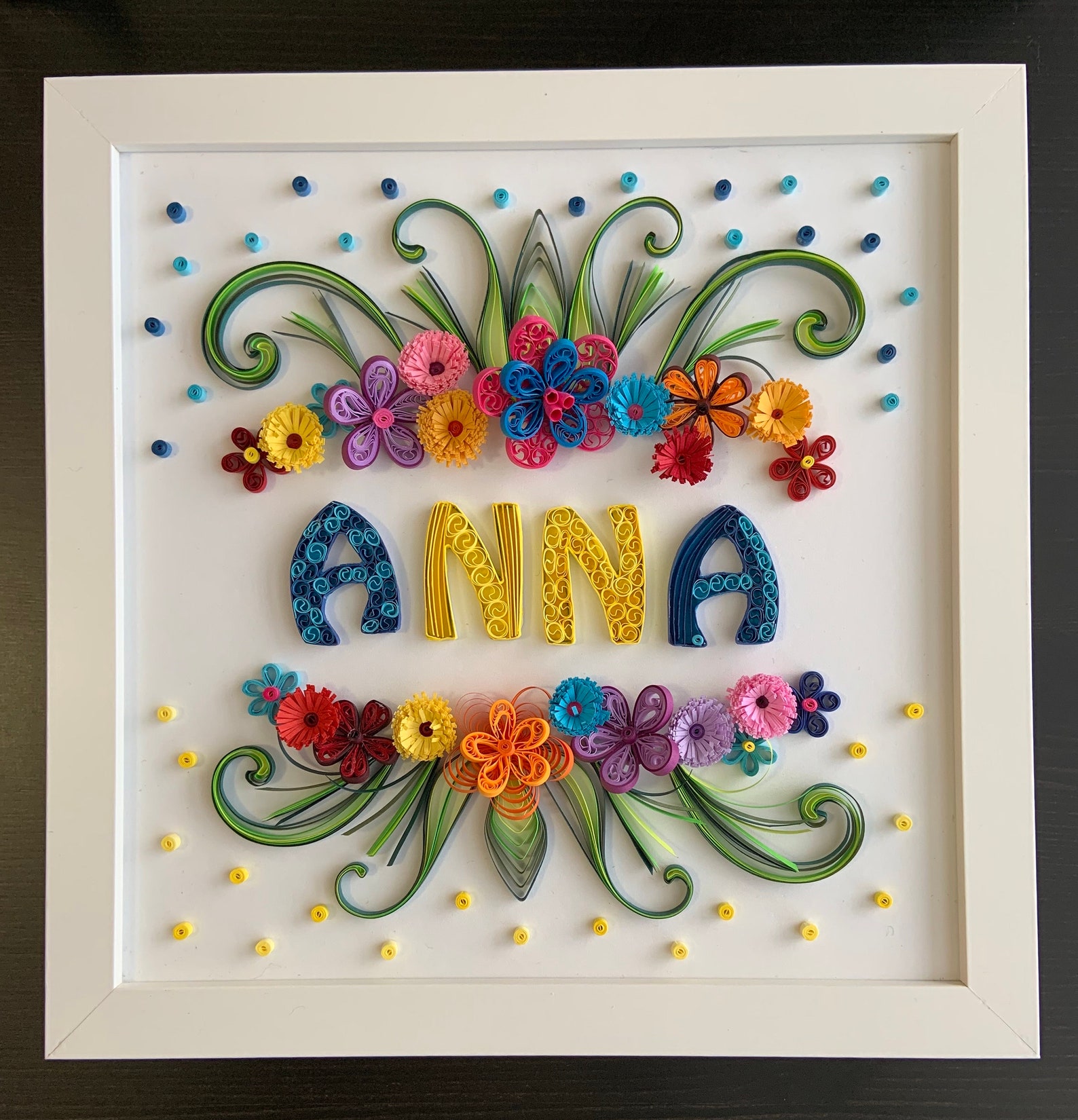 Paper Quilling Floral Name Frame: Personalized Keepsake Gift - Etsy