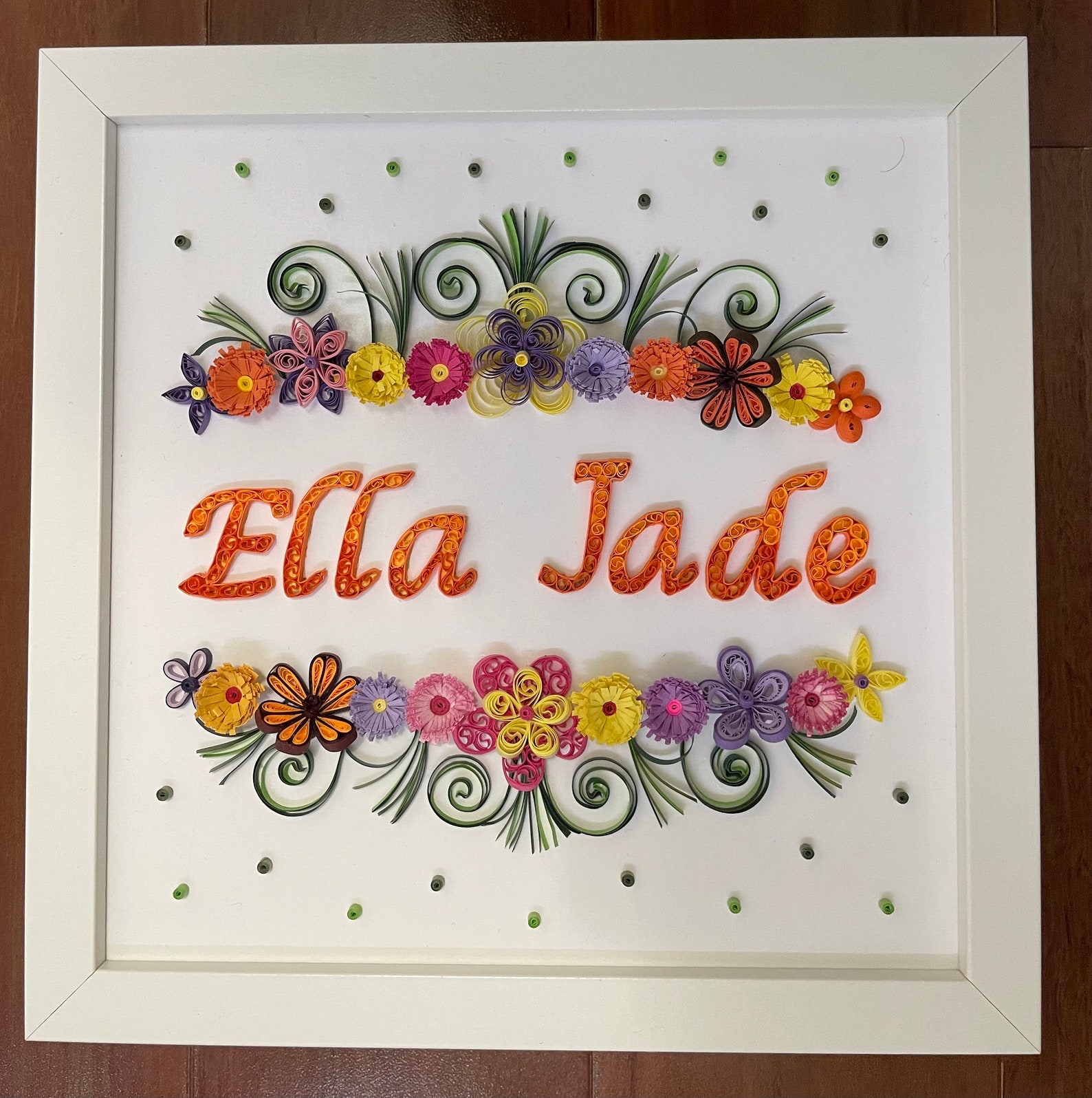 Paper Quilling Floral Name Frame: Personalized Keepsake Gift - Etsy