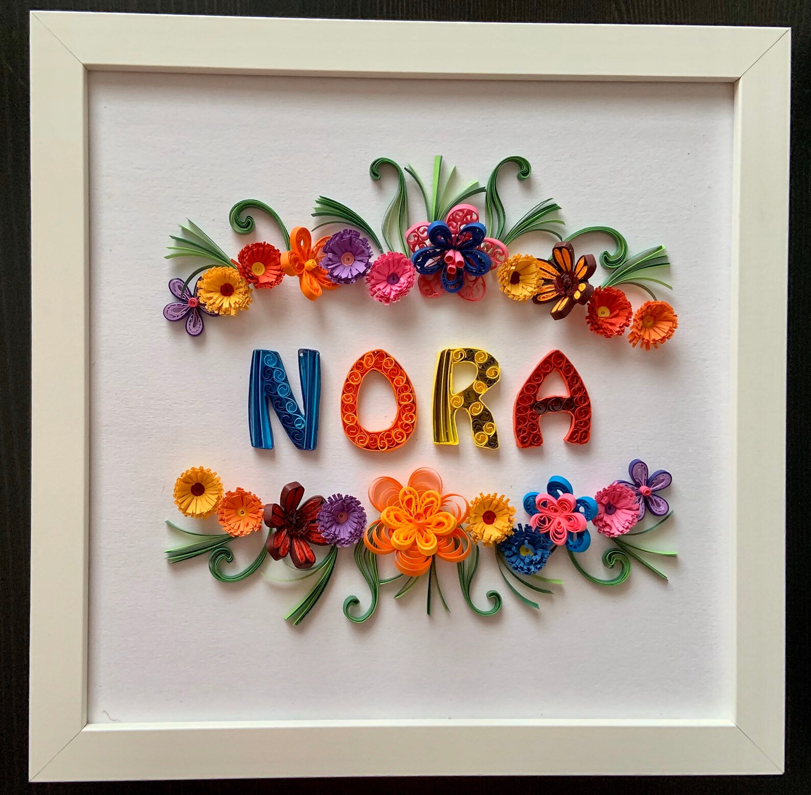 Paper Quilling Floral Name Frame Birthday Gift Valentines - Etsy