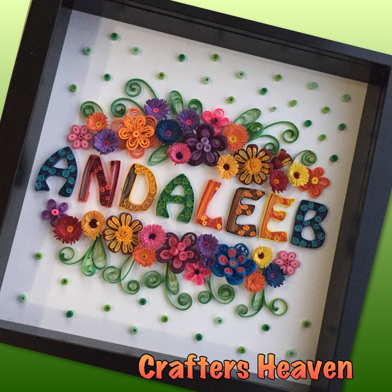 Paper Quilling Floral Name Frame Birthday Gift Valentines - Etsy