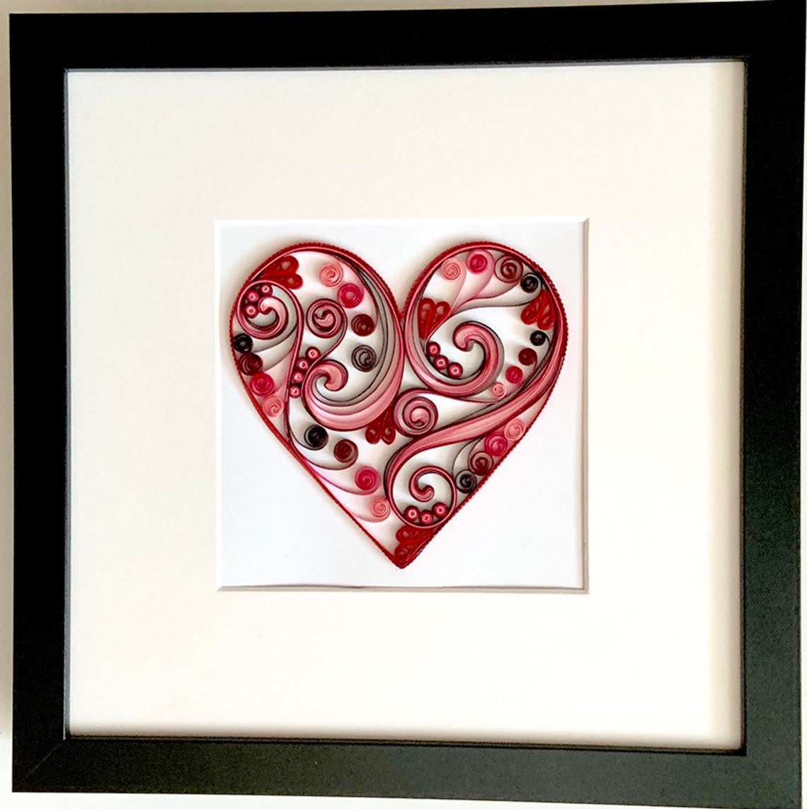 Valentines Heart Quilling Greeting Card, Frameable Wall Art ...
