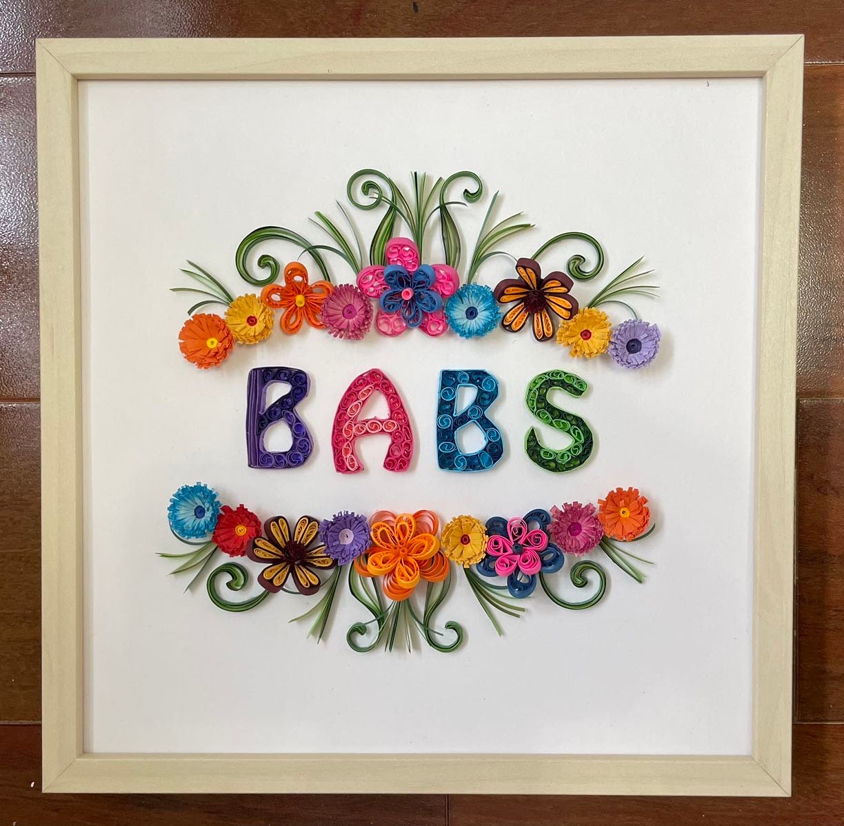 Paper Quilling Floral Name Frame Birthday Gift Valentines - Etsy