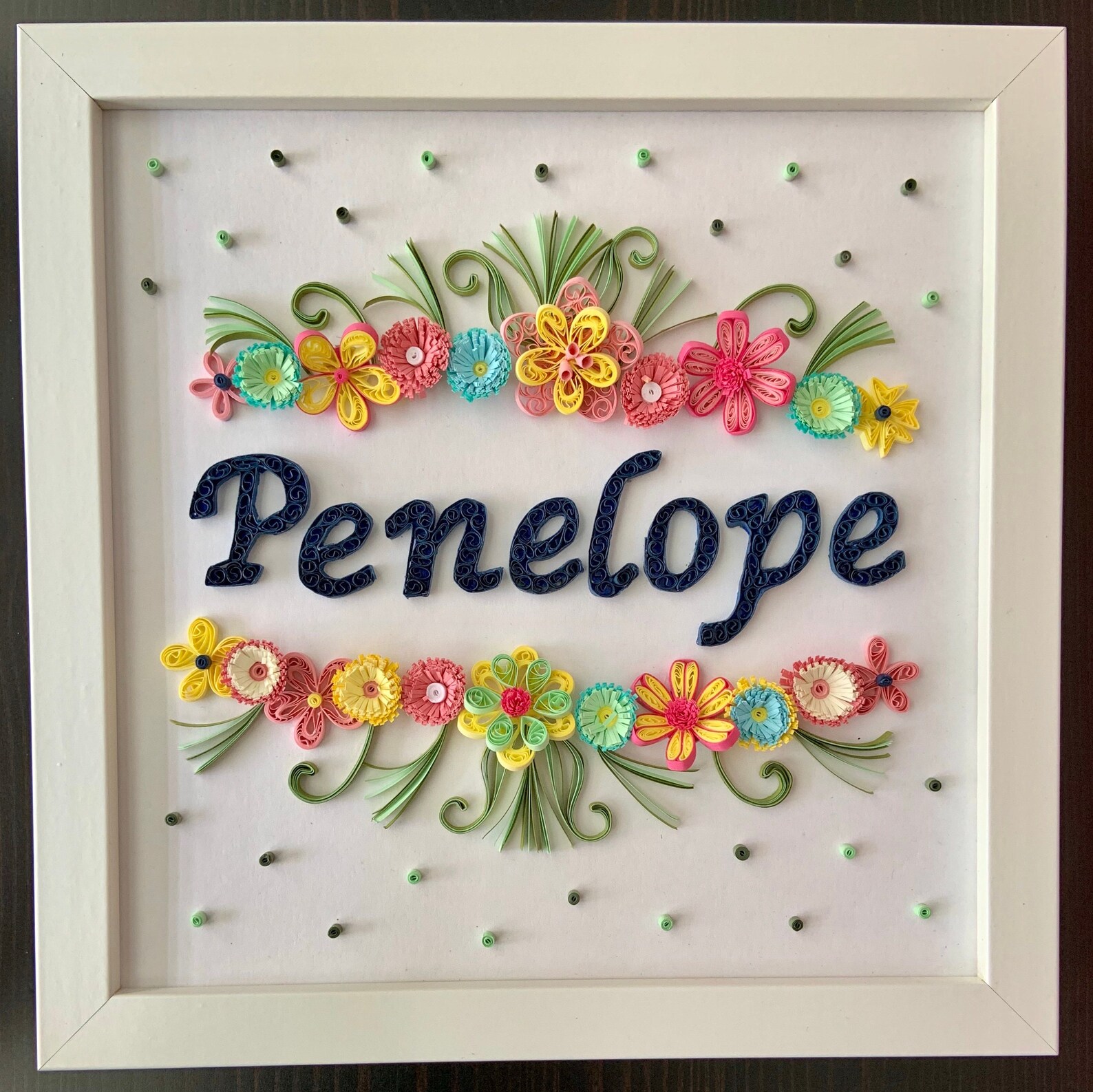 Paper Quilling Floral Name Frame Birthday Gift Valentines - Etsy