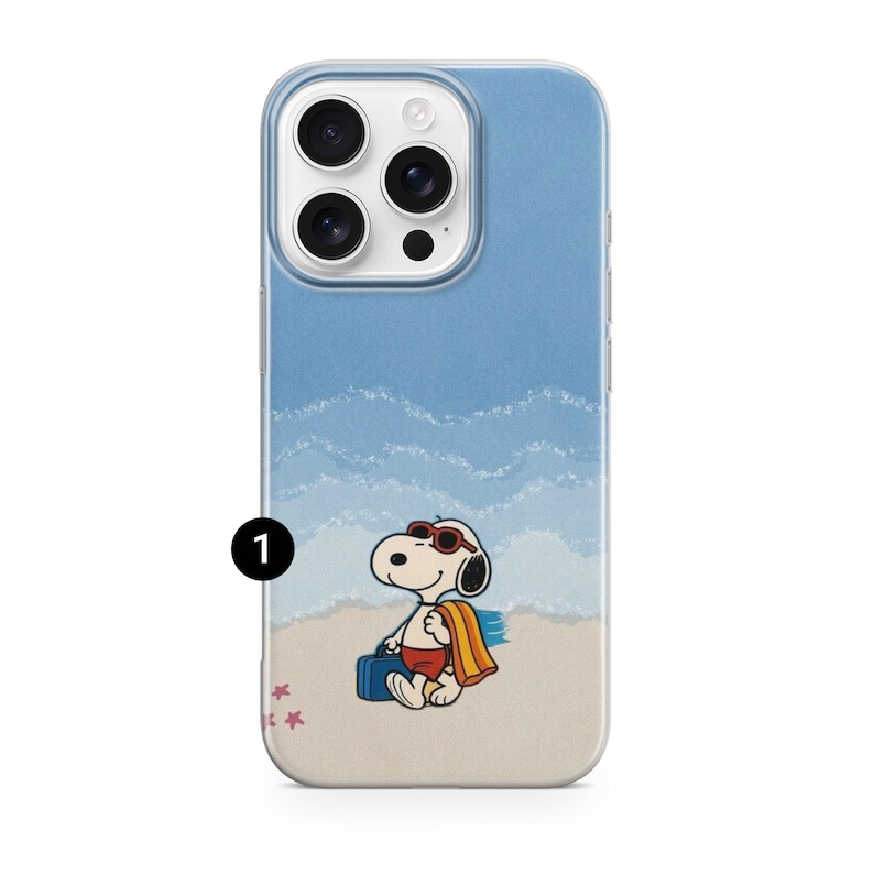 Snoopy Surf Beach Phone Case, Summer Aesthetic Cartoon Cover for iPhone ...