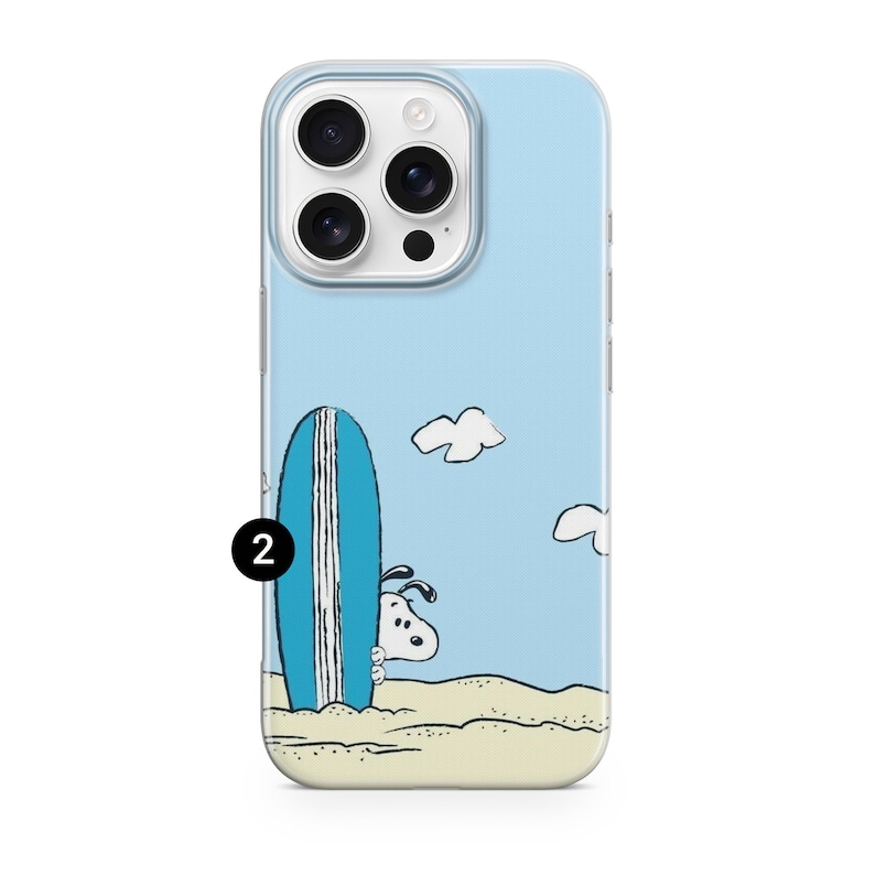 Snoopy Surf Beach Phone Case, Summer Aesthetic Cartoon Cover for iPhone ...