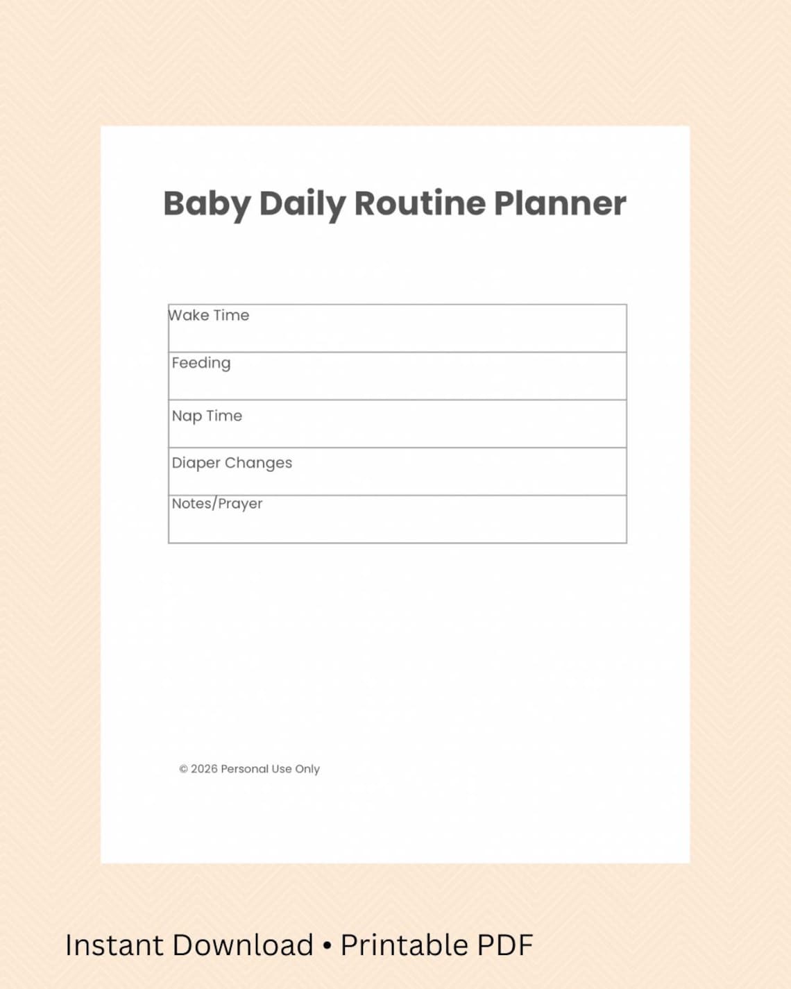 Printable Baby Daily Routine Planner | New Mom Schedule | Infant ...