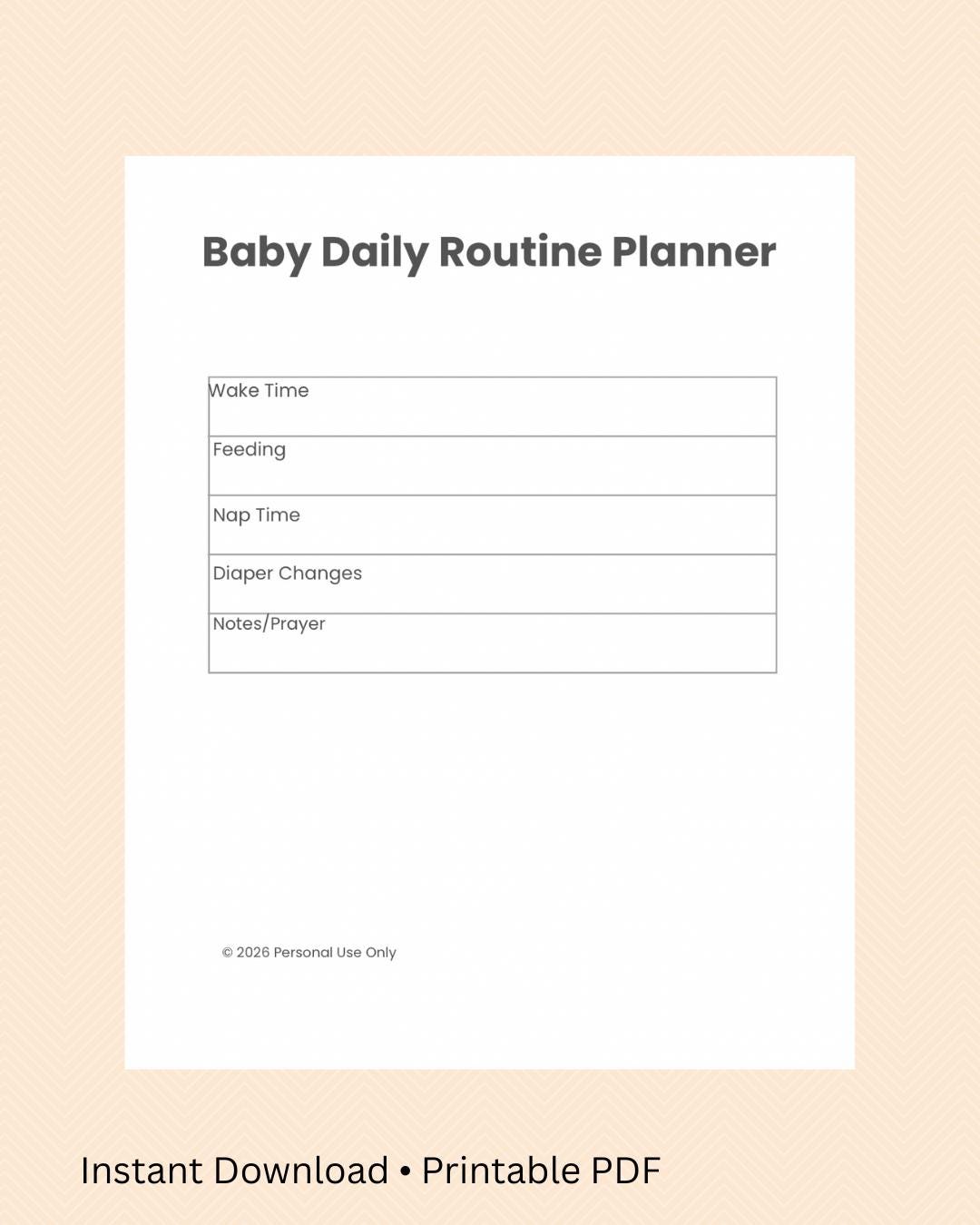 Printable Baby Daily Routine Planner | New Mom Schedule | Infant ...