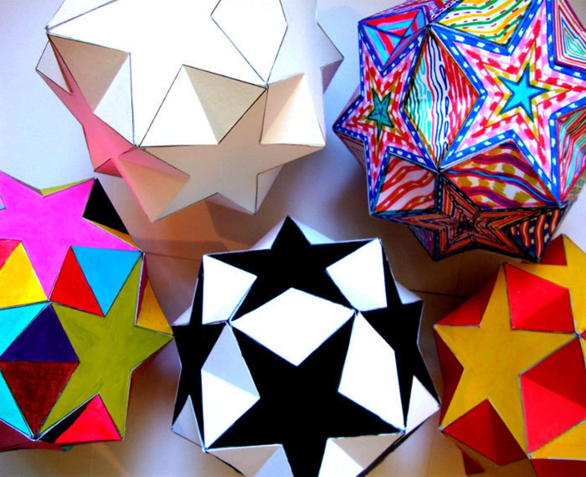 Paper Star Origami Color and Assemble Digital Download PDF | Etsy