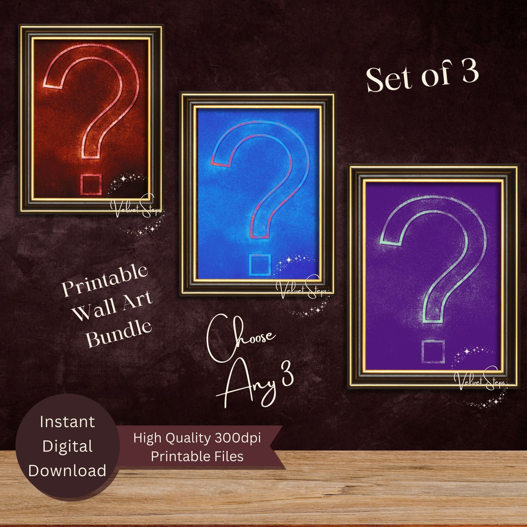 Choose Any 3 Images From Velvetsteps, Create Your Own Set of Custom ...