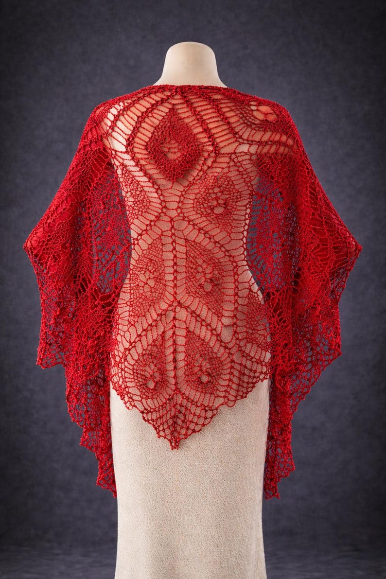 Elegant Crochet Lace Shawl Pattern, Intermediate Wrap (digital Download ...
