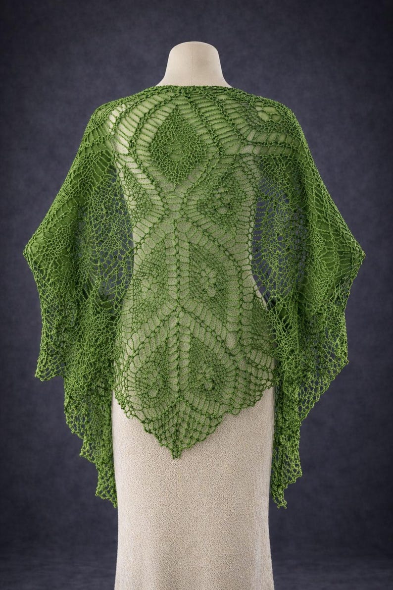 Elegant Crochet Lace Shawl Pattern, Intermediate Wrap (digital Download ...