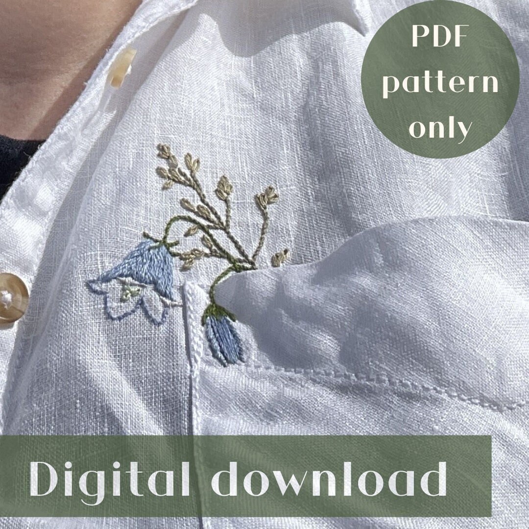 Harebell Posy PDF Pattern. Wildflower Bouquet DIY Embroidery Design ...