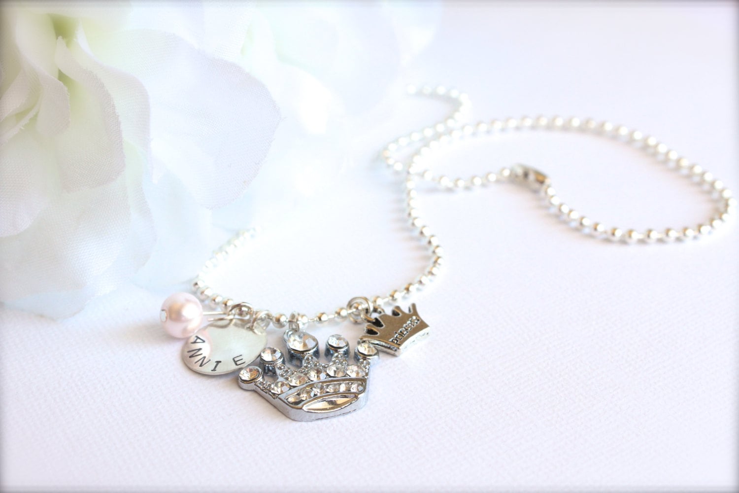 Princess Necklace Sparkly Crown Tiara Sterling Silver | Etsy