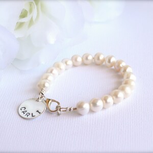 Baby's First Pearls, Sterling Silver Personalized Charm, Real Pearl ...