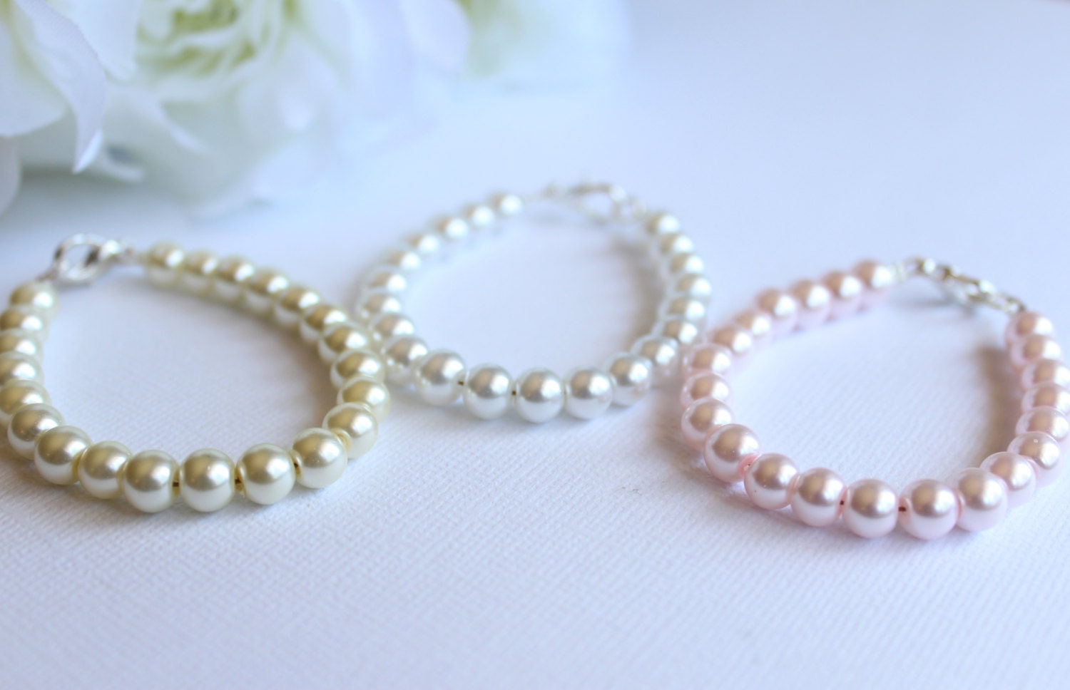 BABY GIRL Pearl Keepsake Bracelet, New Baby Gift, 1st Pearls, Birthday ...
