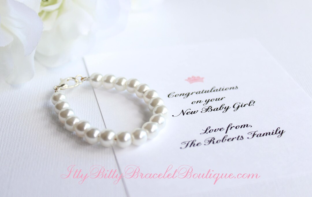 BABY GIRL Pearl Bracelet, New Baby Gift, Keepsake Pearls, 1st Pearls ...