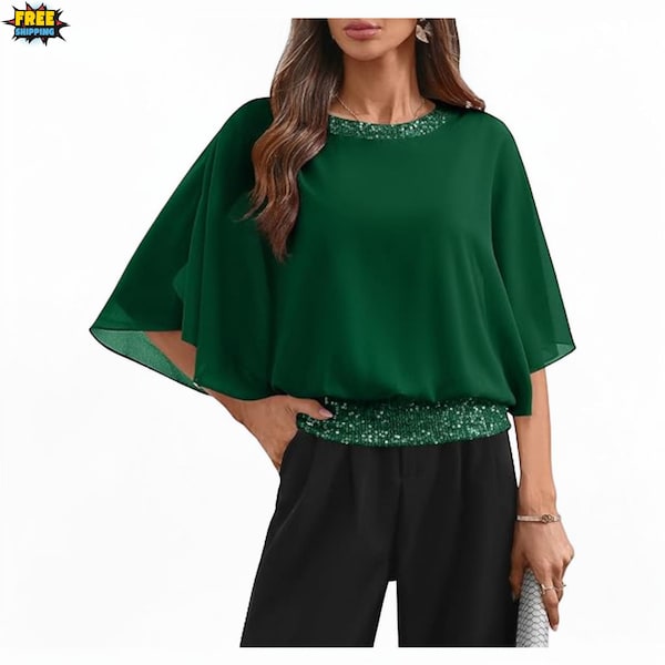 Chiffon Batwing Tops - Etsy